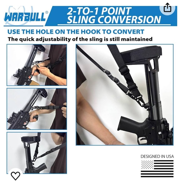 Wearables | New Warbull 2 Point Gun Sling Quick Adjust Rifle Sling With ...